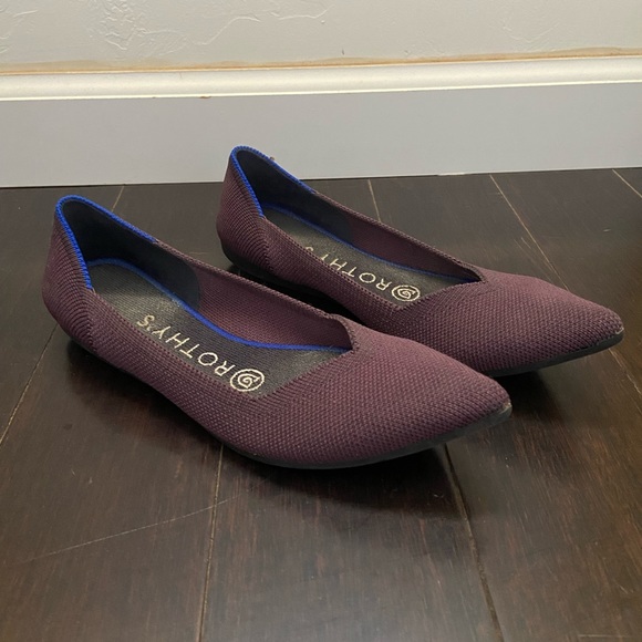 Rothy's | Shoes | Rothys Dark Purple Rare Retired The Point Flats ...